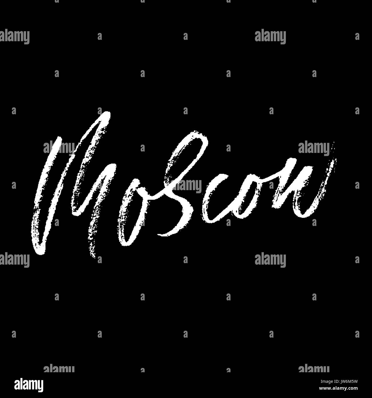 Moscow, Russia. City typography lettering design. Hand drawn modern dry ...