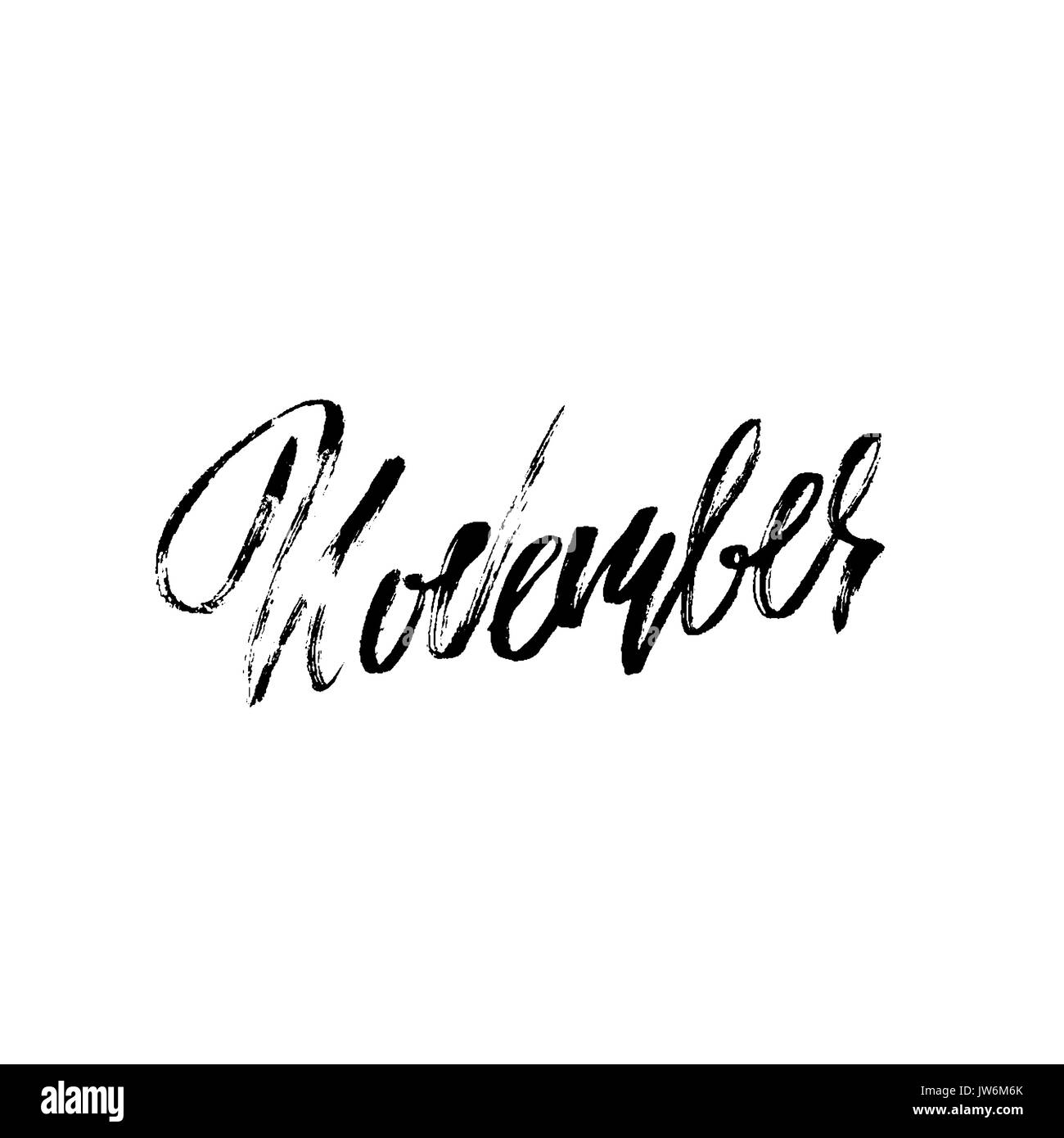 Hand drawn typography lettering. October. Month inscription. Vector ...