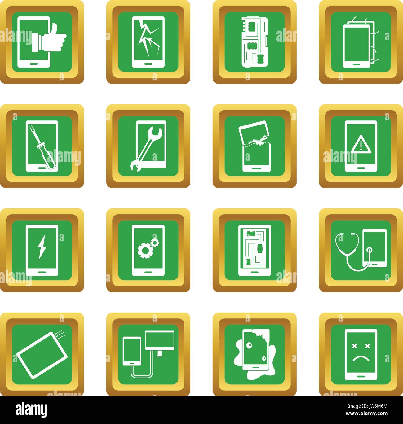 Device repair symbols icons set green Stock Vector Image & Art - Alamy