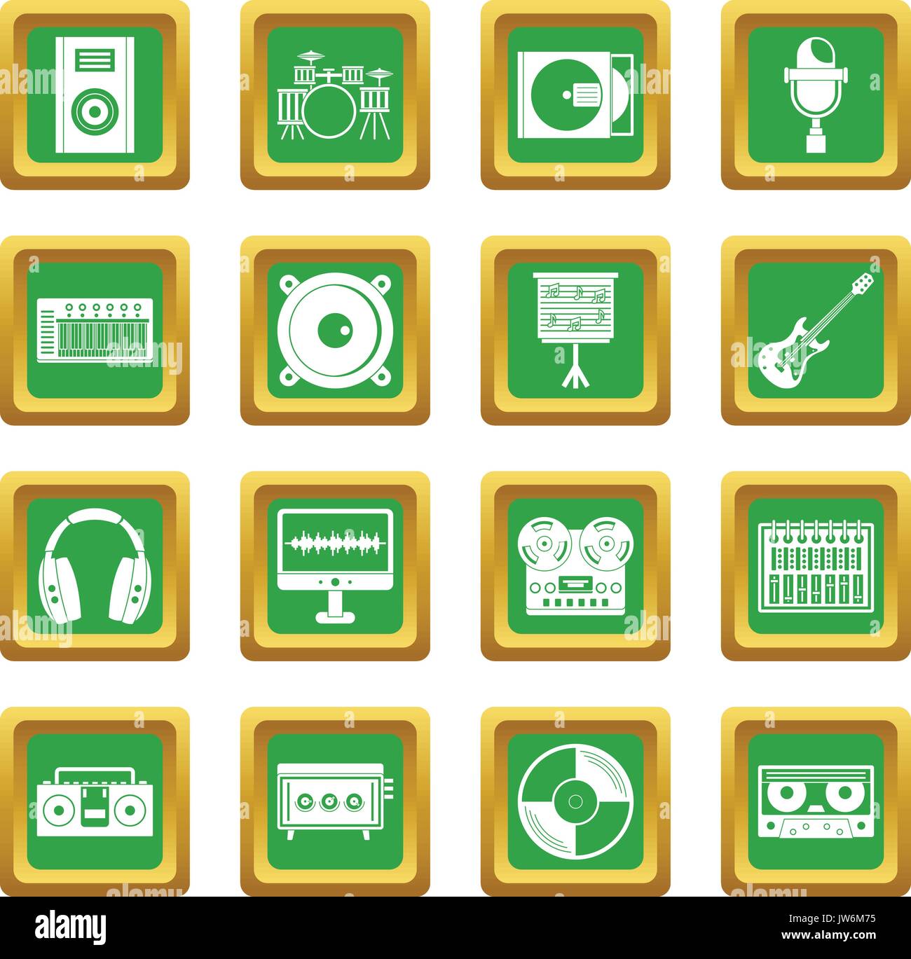 Recording studio items icons set green Stock Vector Image & Art - Alamy