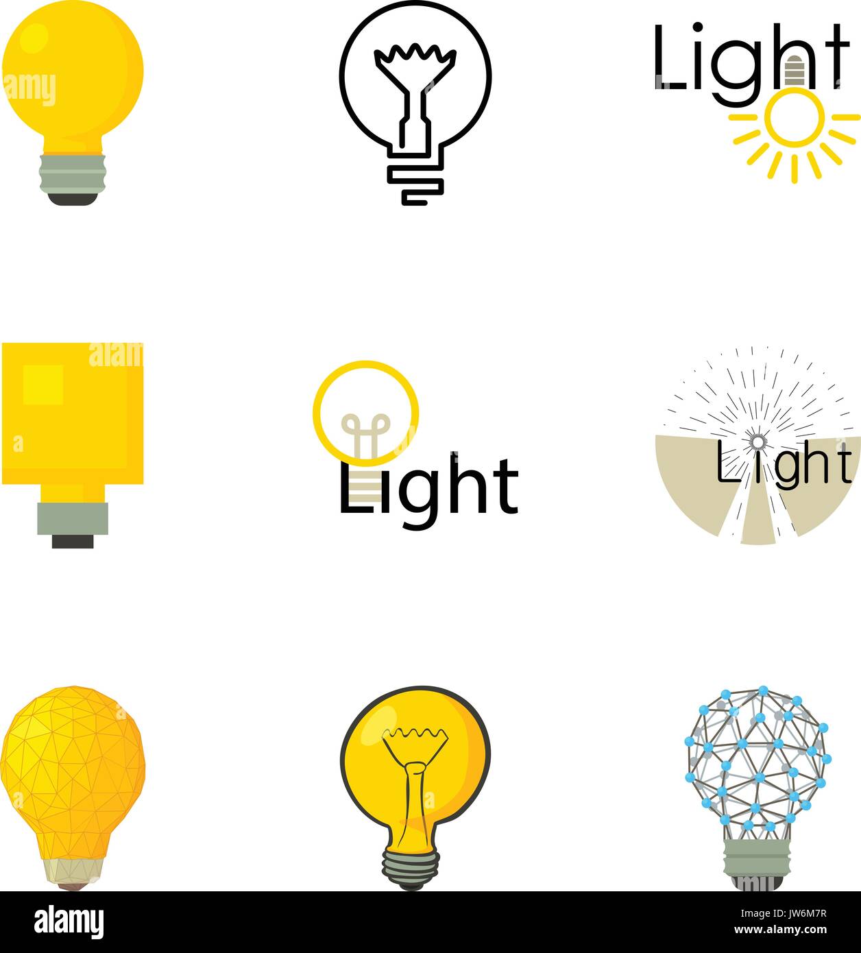 Light bulb logo icons set, cartoon style Stock Vector Image & Art - Alamy