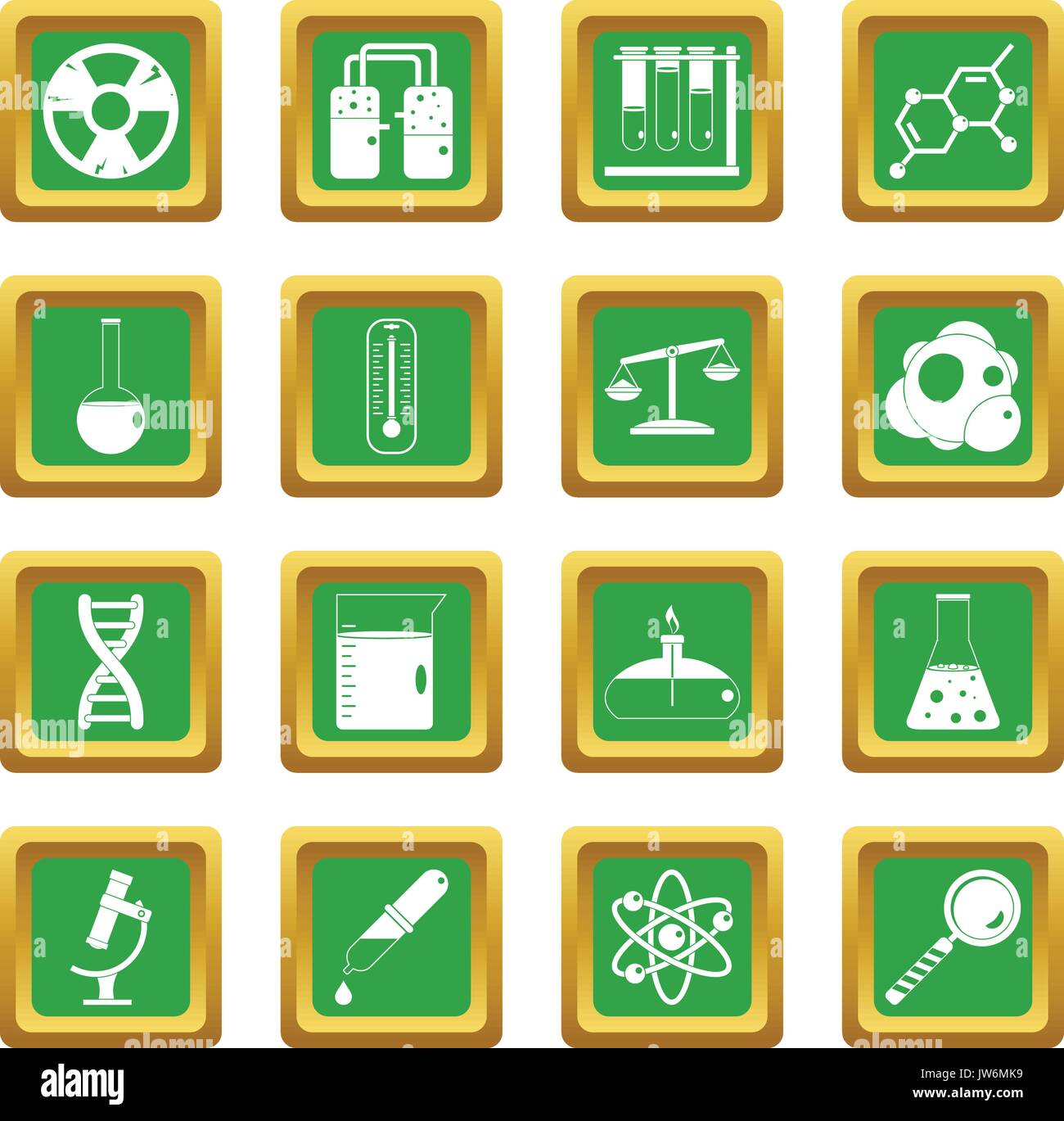 Chemical laboratory icons set green Stock Vector Image & Art - Alamy