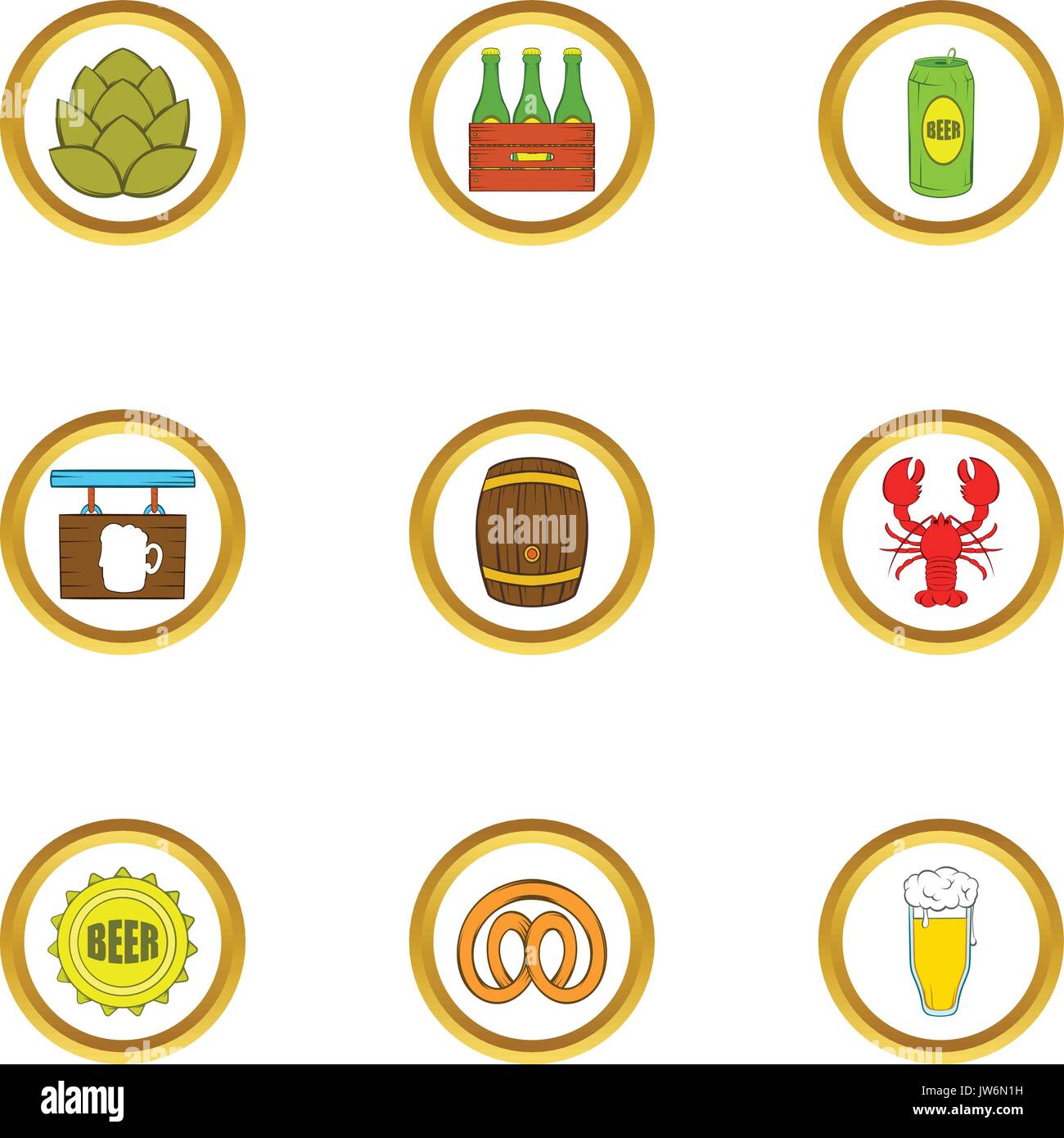 Craft beer icons set, cartoon style Stock Vector Image & Art - Alamy