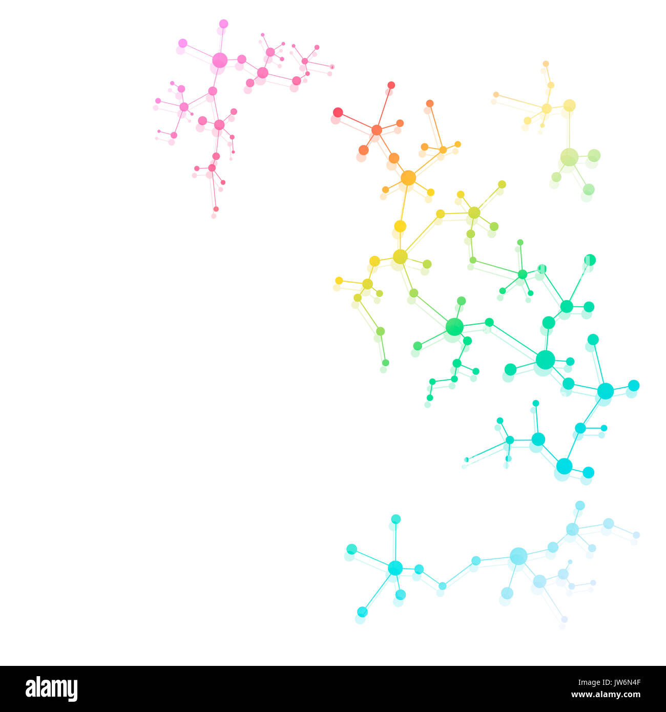 Molecule structure dna and neurons, connected lines with dots, genetic ...