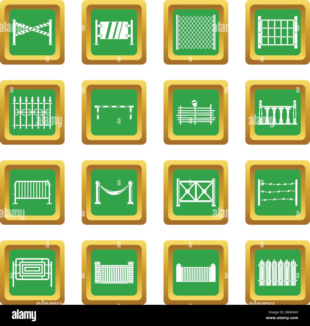 Fencing icons set green Stock Vector Image & Art - Alamy