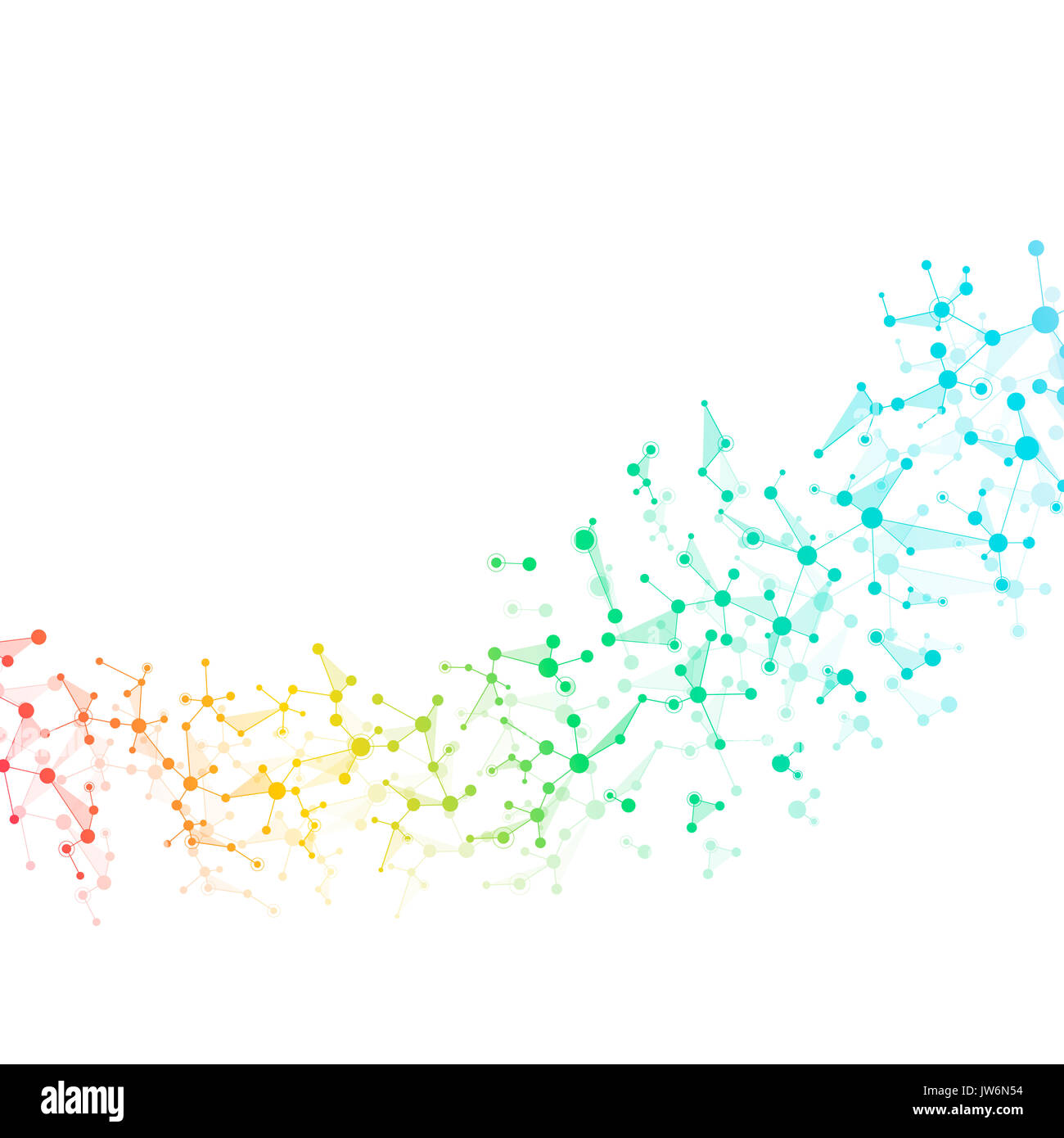 Molecule Structure Dna And Neurons Connected Lines With Dots Genetic And Chemical Compounds