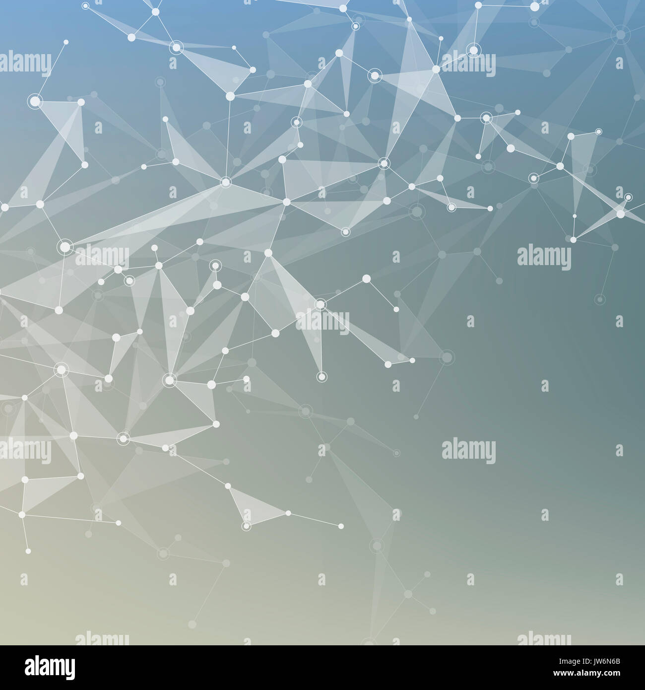 Structure of molecular particles and atom, polygonal abstract ...