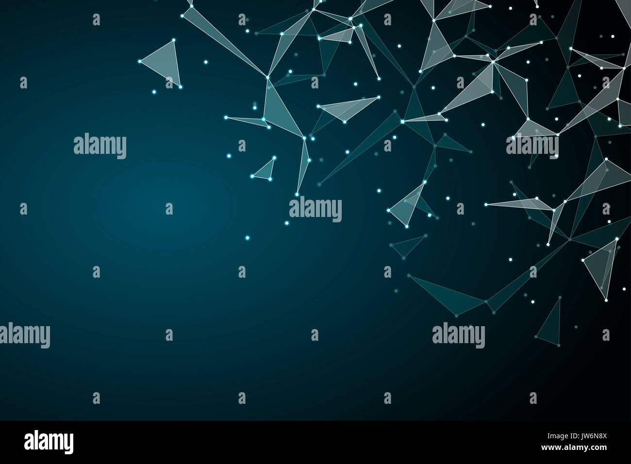 Structure of molecular particles and atom, polygonal abstract ...