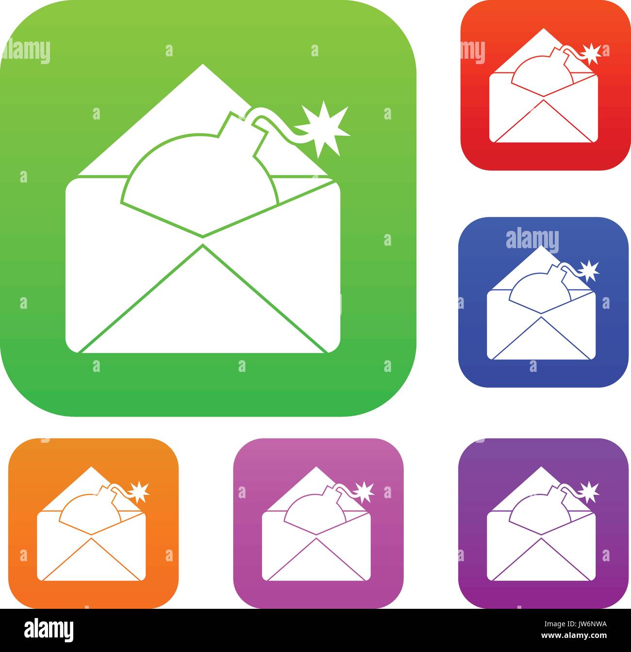 Envelope with bomb set collection Stock Vector Image & Art - Alamy