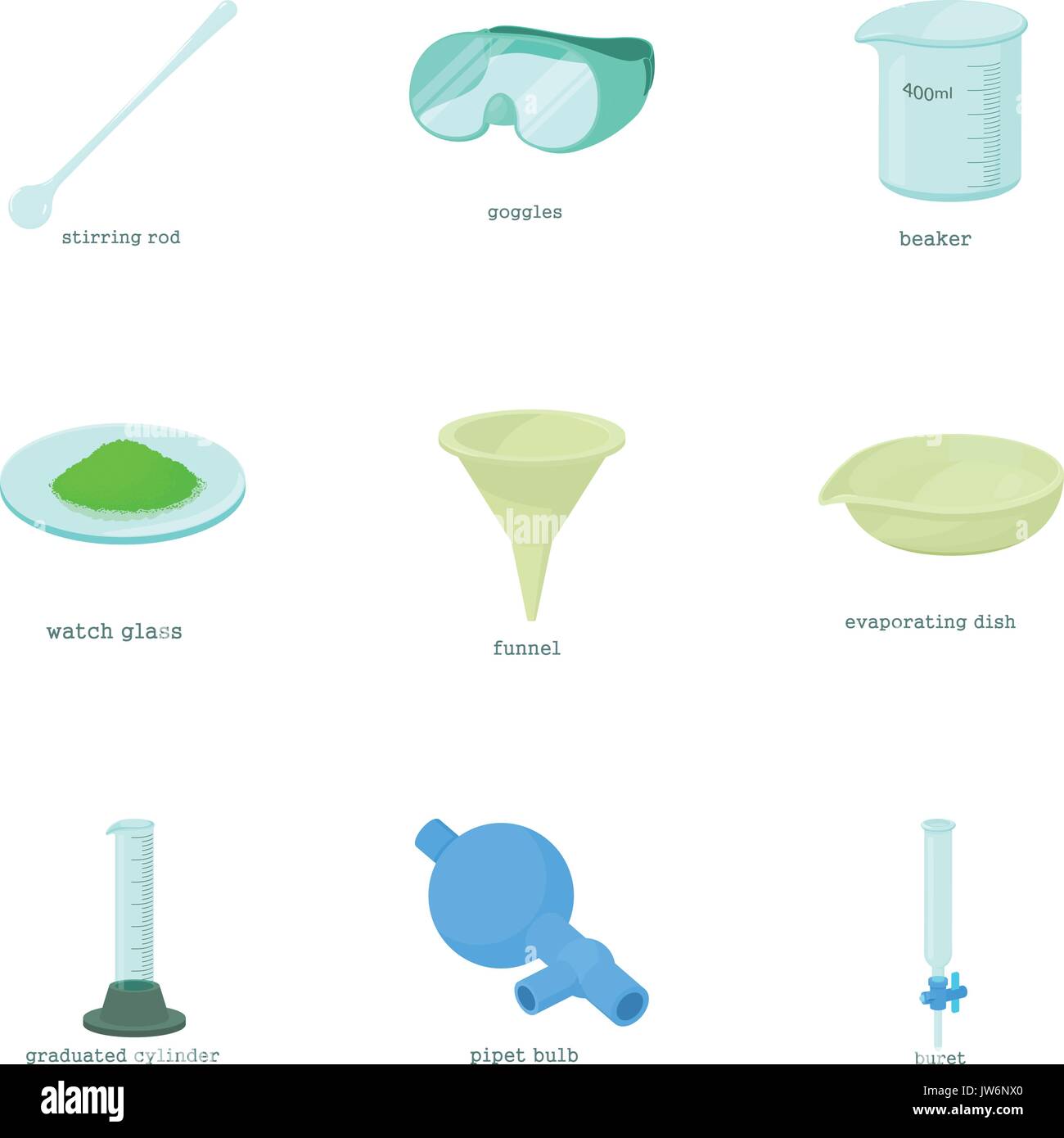 Chemistry education icons set, cartoon style Stock Vector Image & Art ...