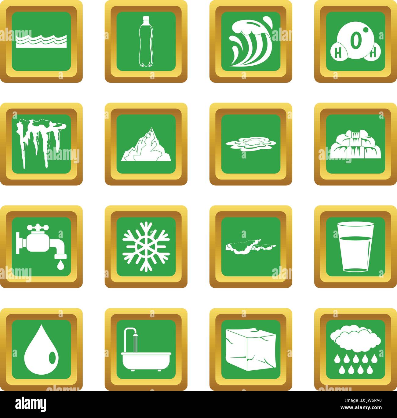 Water icons set green Stock Vector Image & Art - Alamy