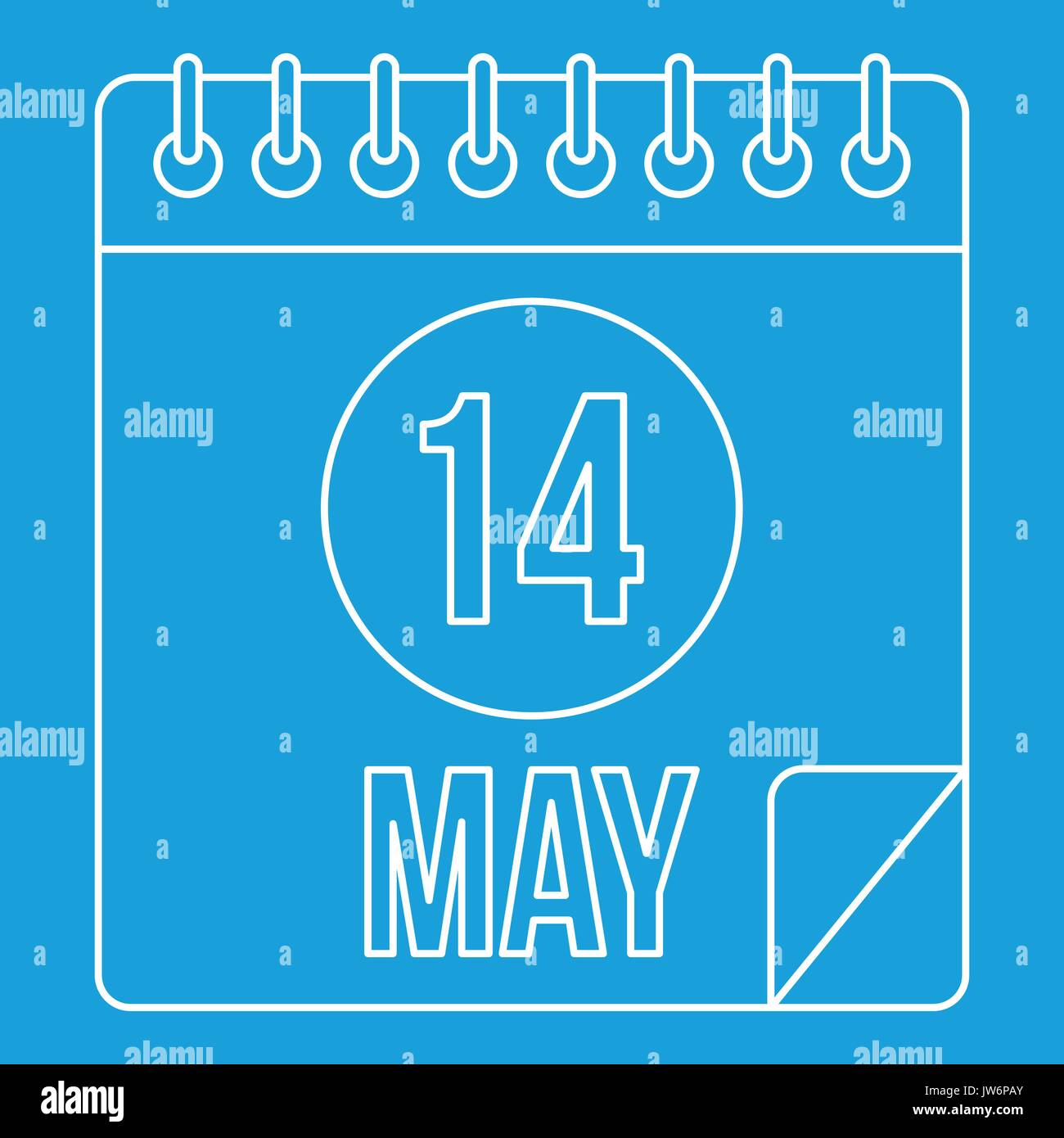 Calendar with the date 14th May icon outline style Stock Vector Image ...