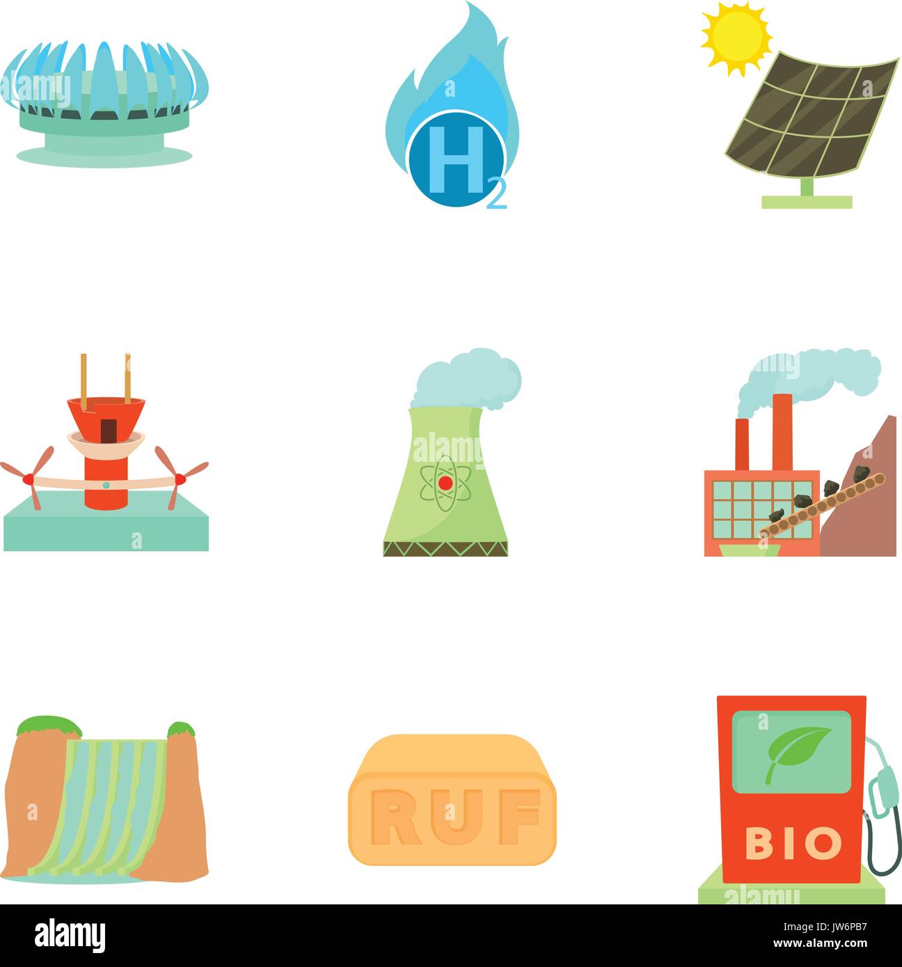 Energy industry icons set, cartoon style Stock Vector Image & Art - Alamy
