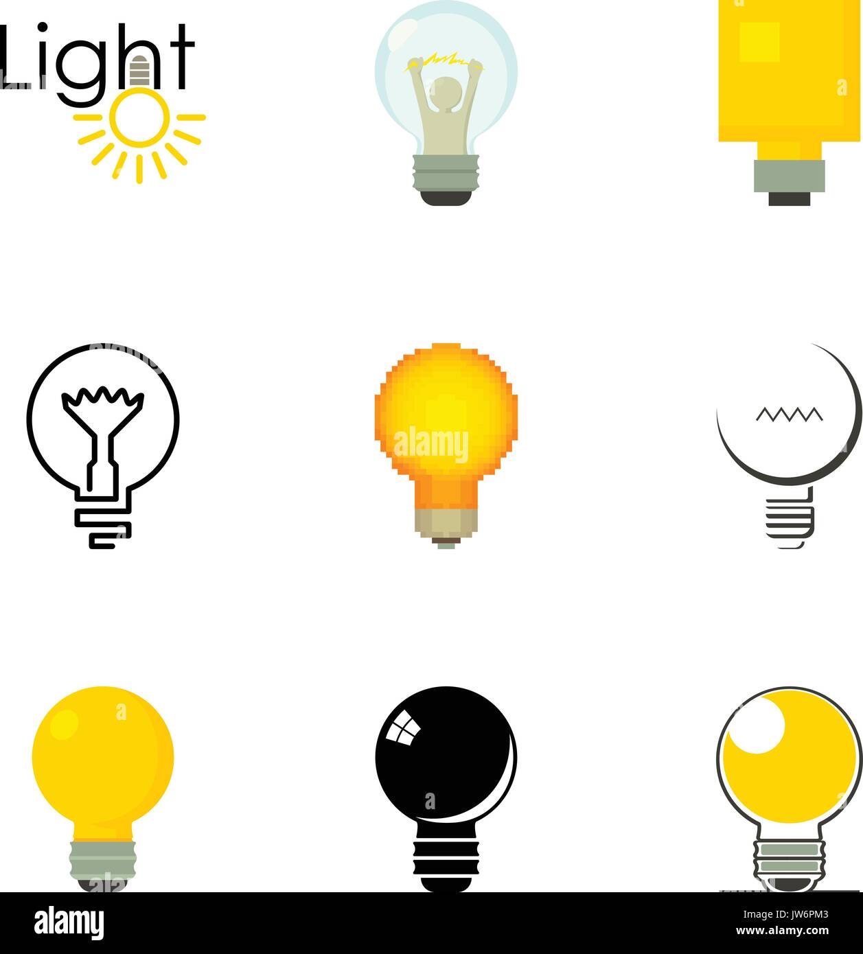Lightbulb logotype icons set, cartoon style Stock Vector Image & Art ...