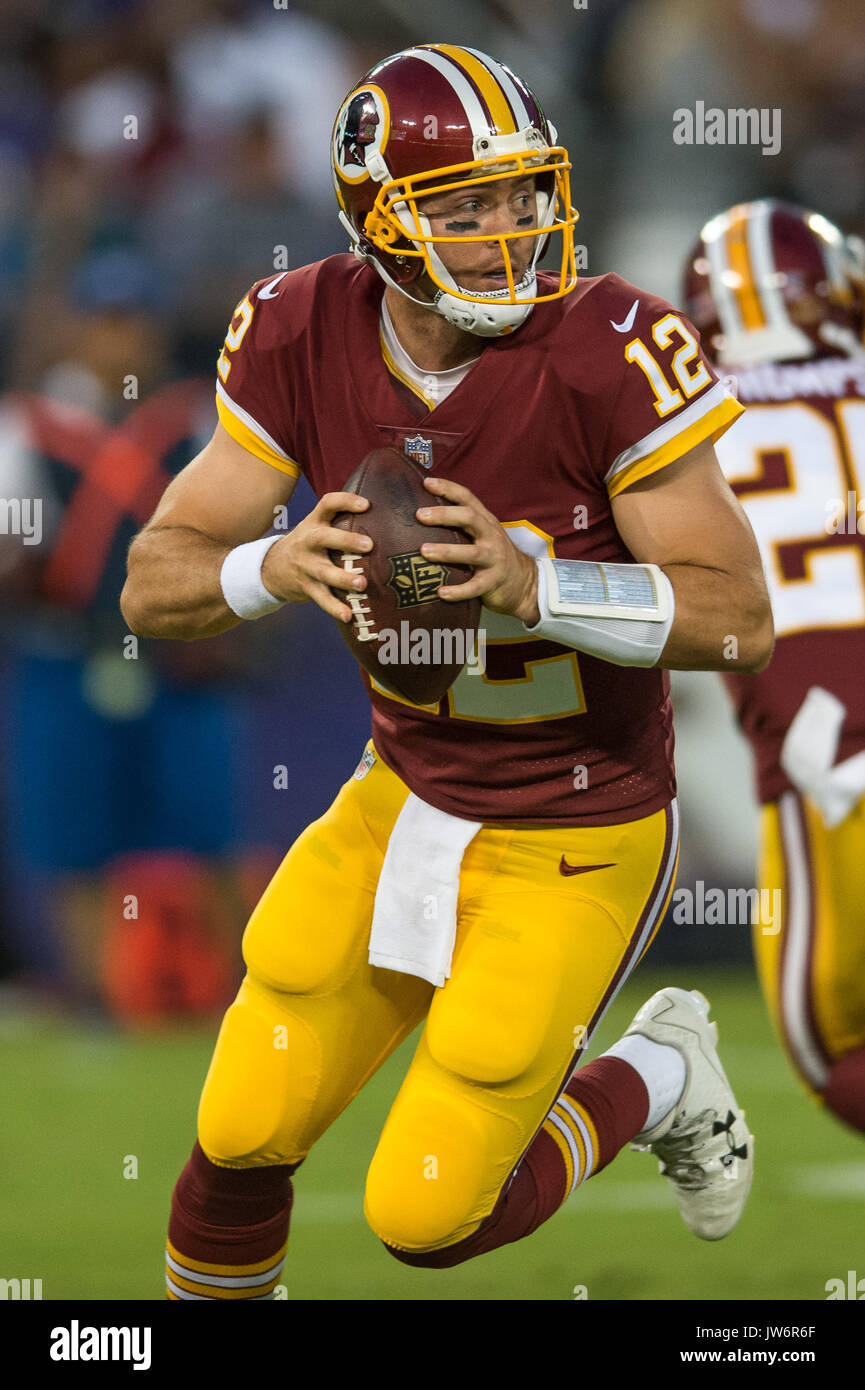 Baltimore, Maryland, USA. 10th Aug, 2017. Redskins quarterback COLT ...