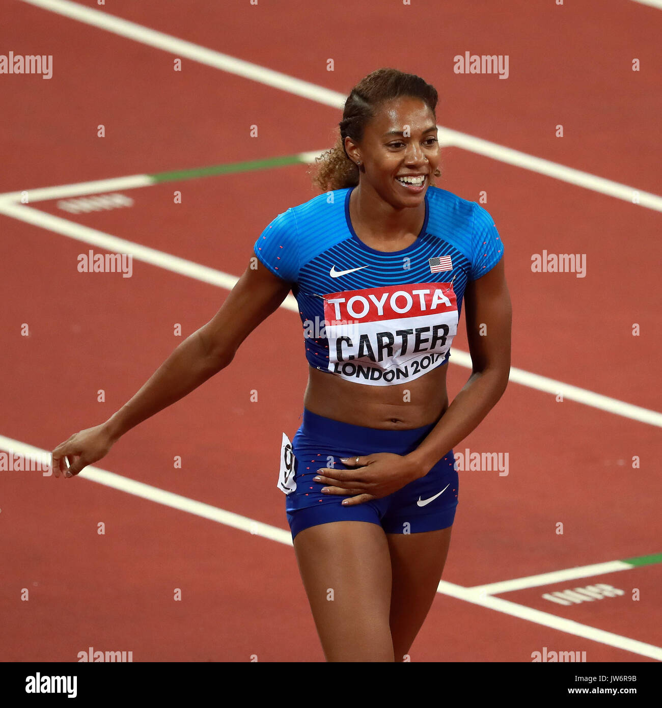 London, Britain. 10th Aug, 2017. Kori Carter of the United States ...