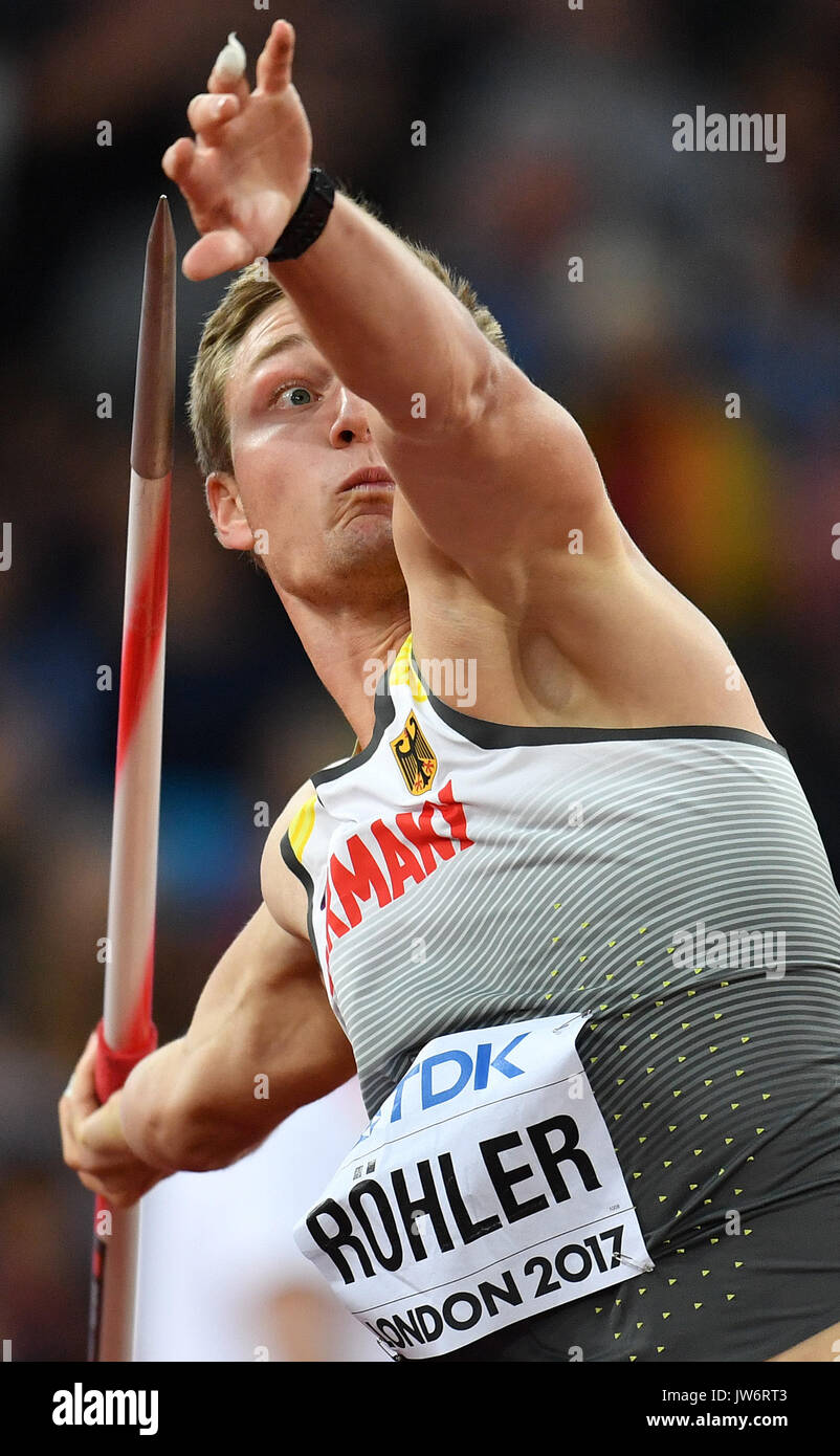 London, UK. 10th Aug, 2017. Thomas Rohler from Germany in action during ...
