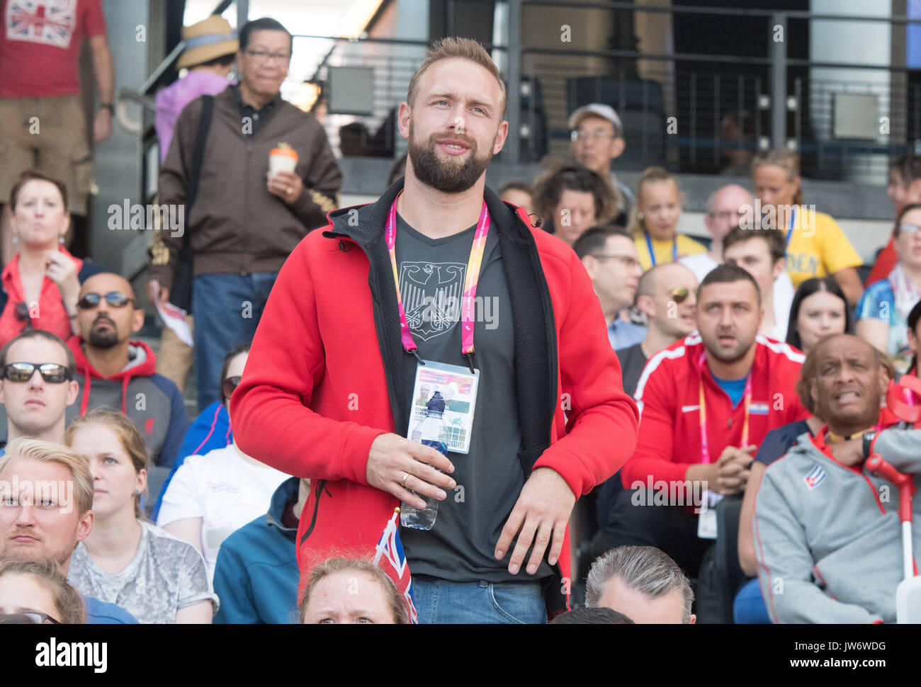 London, UK. 11th Aug, 2017. German discus thrower Robert Harting and ...