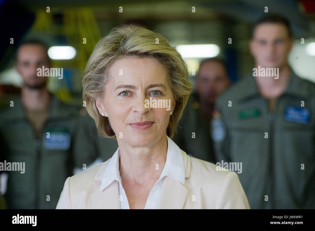 Federal minister of defence on the eurofighter hi-res stock photography ...
