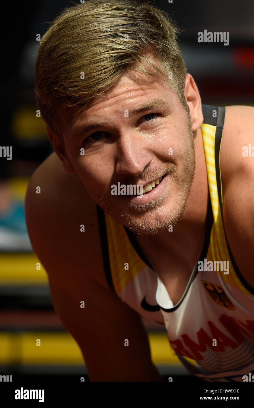 London, UK. 11th Aug, 2017. German decathlete Mathias Brugger in action ...