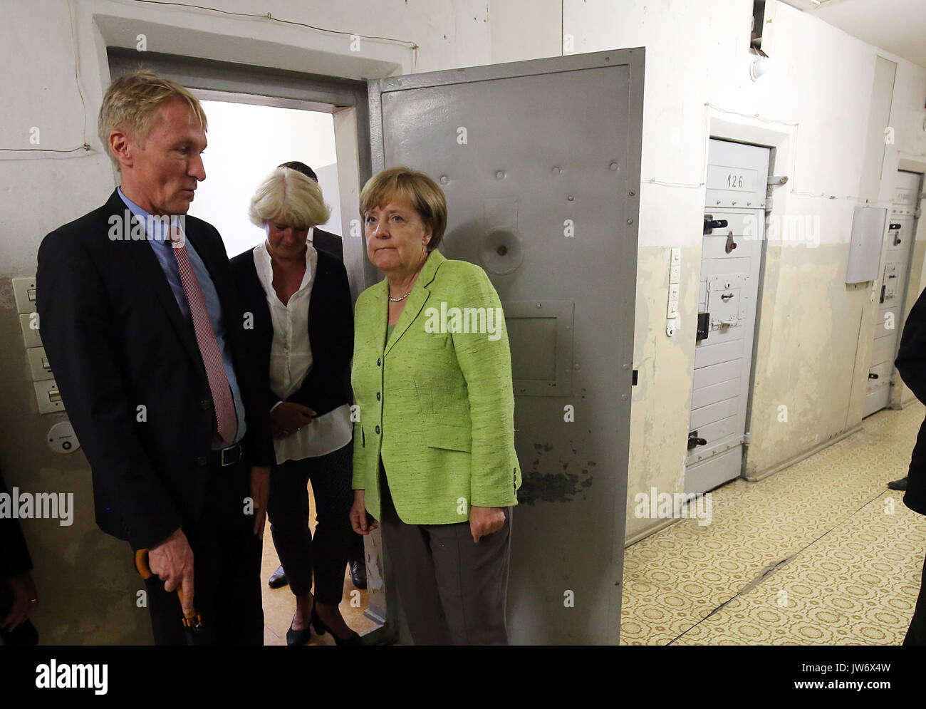Berlin, Germany. 11th Aug, 2017. German Chancellor Angela Merkel (C ...