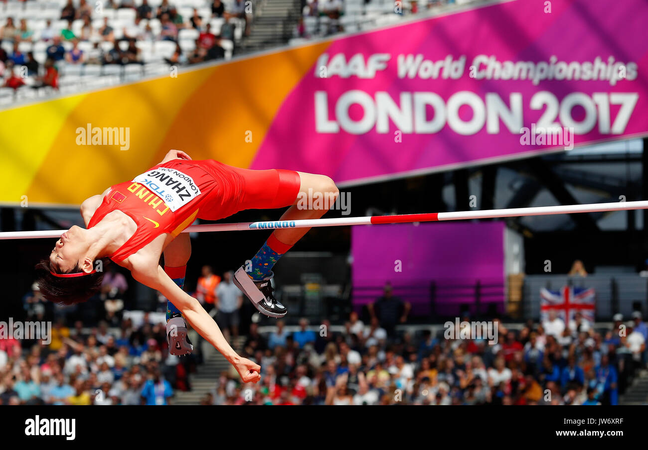 London, Britain. 11th Aug, 2017. Zhang Guowei of China competes during ...