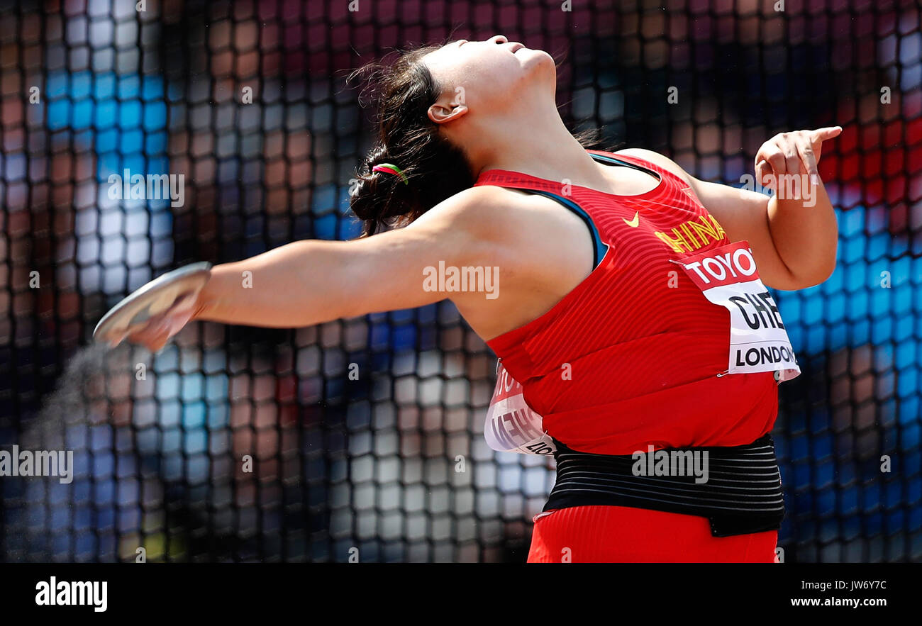 London, Britain. 11th Aug, 2017. Chen Yang of China competes during ...