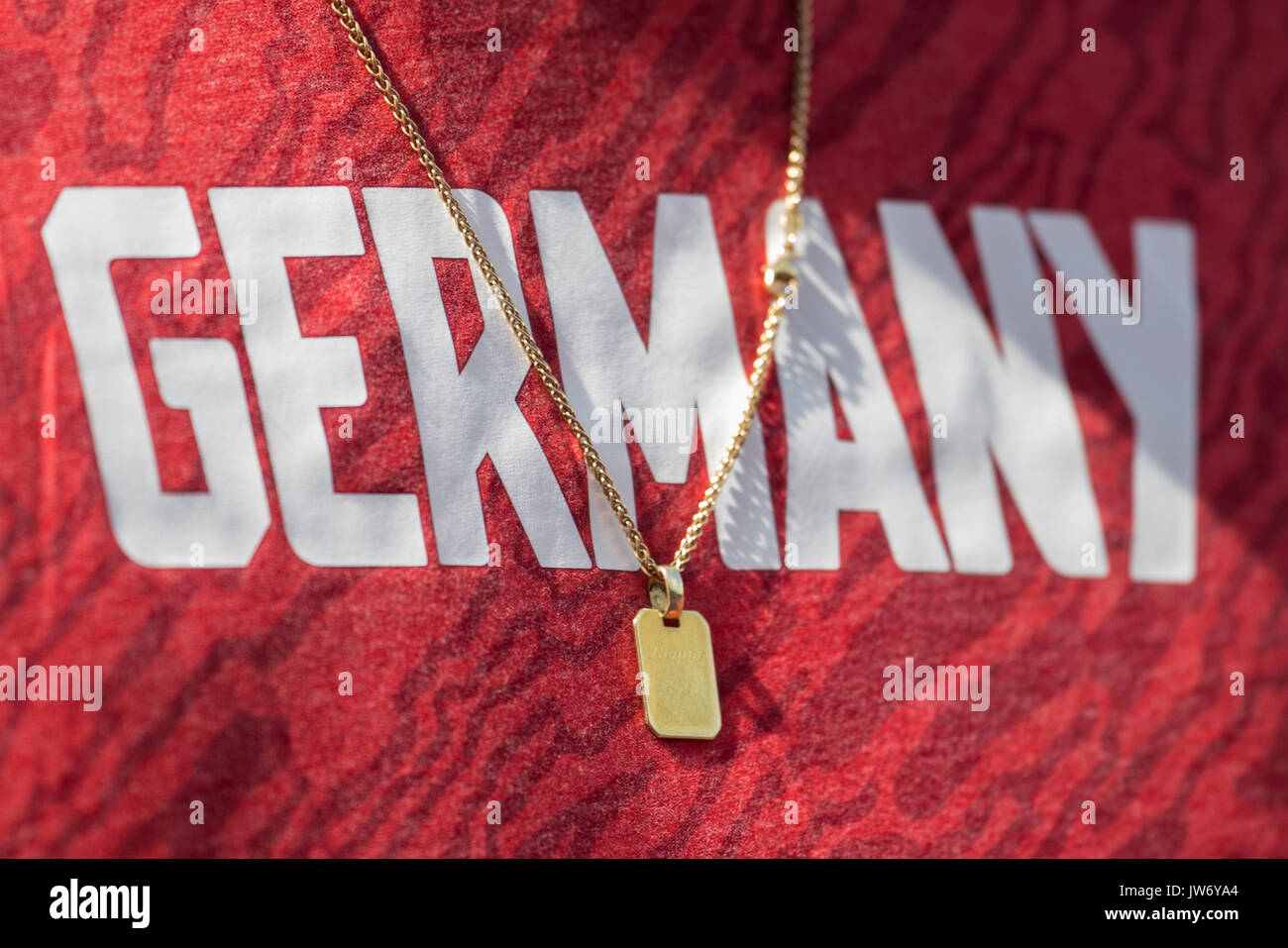 London, UK. 11th Aug, 2017. German decathlete Rico Freimuth wears a ...