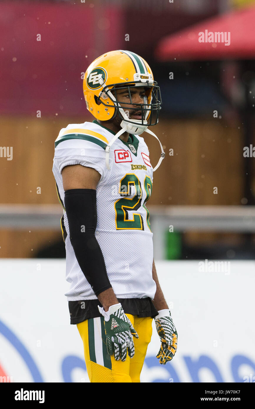 August 10, 2017: Edmonton Eskimos cornerback Johnny Adams (20) prior to ...