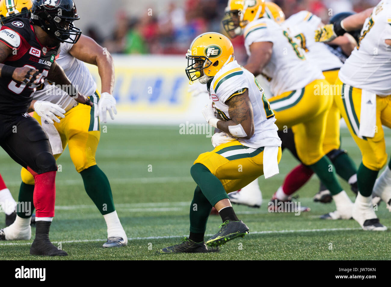 August 10, 2017: Edmonton Eskimos cornerback Johnny Adams (20) in ...