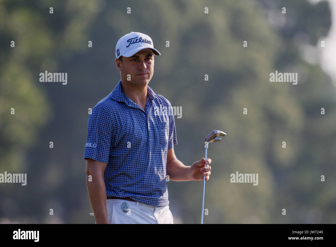 August 10, 2017: Justin Thomas of the United States heads to the 12th ...