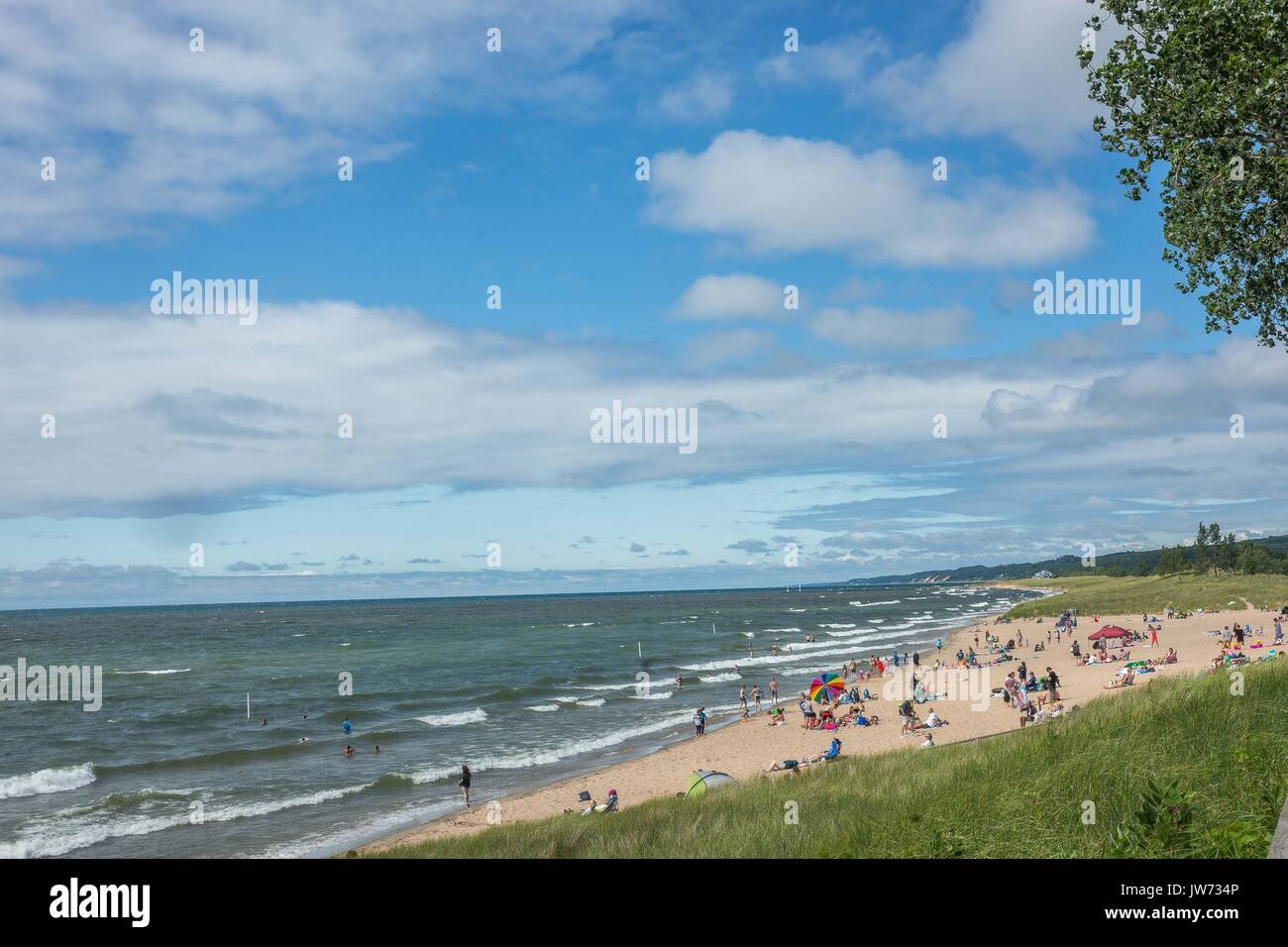Saugatuck, MI, USA. 14th July, 2017. OVAL BEACH in SAUGATUCK, MICHIGAN ...
