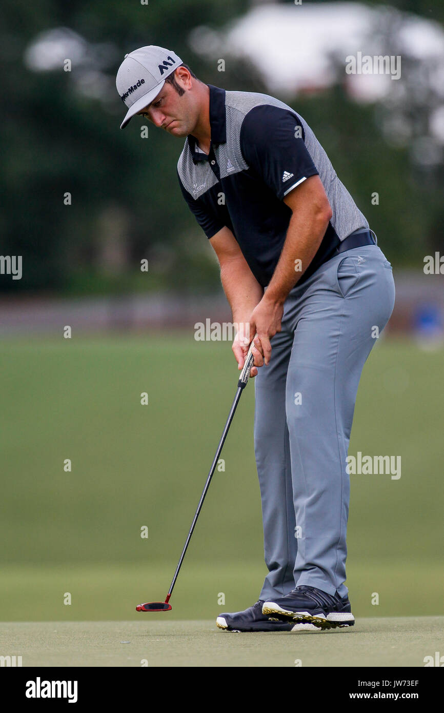 August 10, 2017: John Rahm of Spain on the 11th green during the first ...