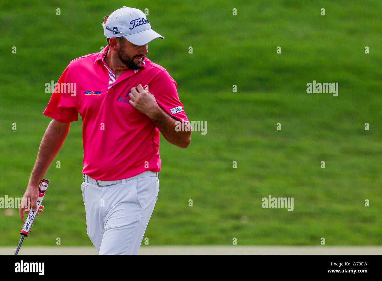 August 10, 2017: David Muttitt of the United States on the eighth green ...