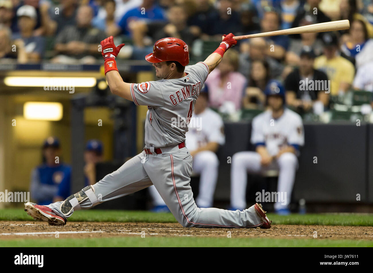 Milwaukee, Wisconsin, USA. 11th Aug, 2017. Cincinnati Reds second ...