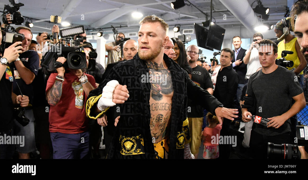 Las Vegas NV, USA. 11th Aug, 2017. Ireland, 's Coner McGregor enters ...