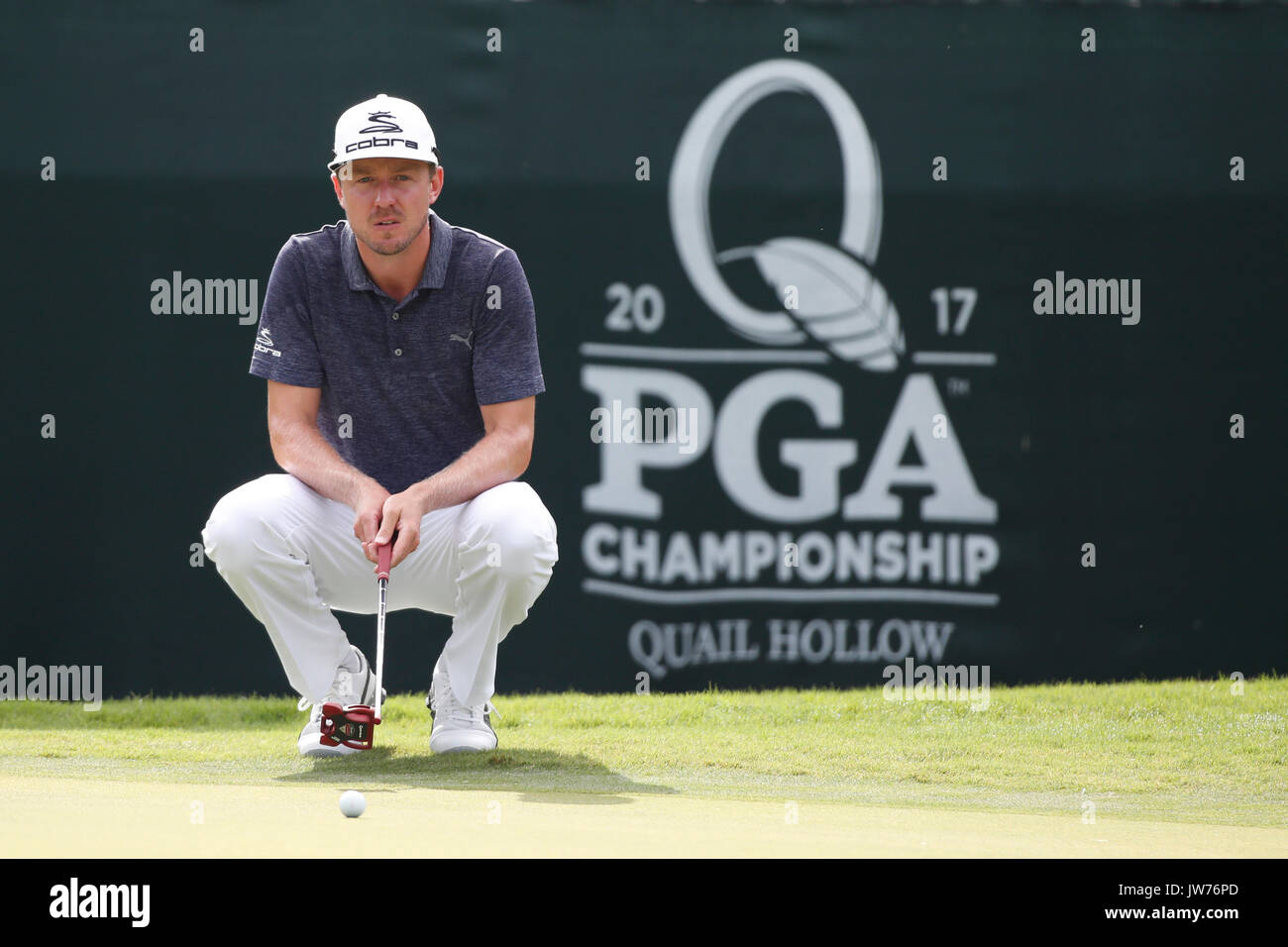 Charlotte, North Carolina, USA. 11th Aug, 2017. ; Jonas Blixt putts on ...