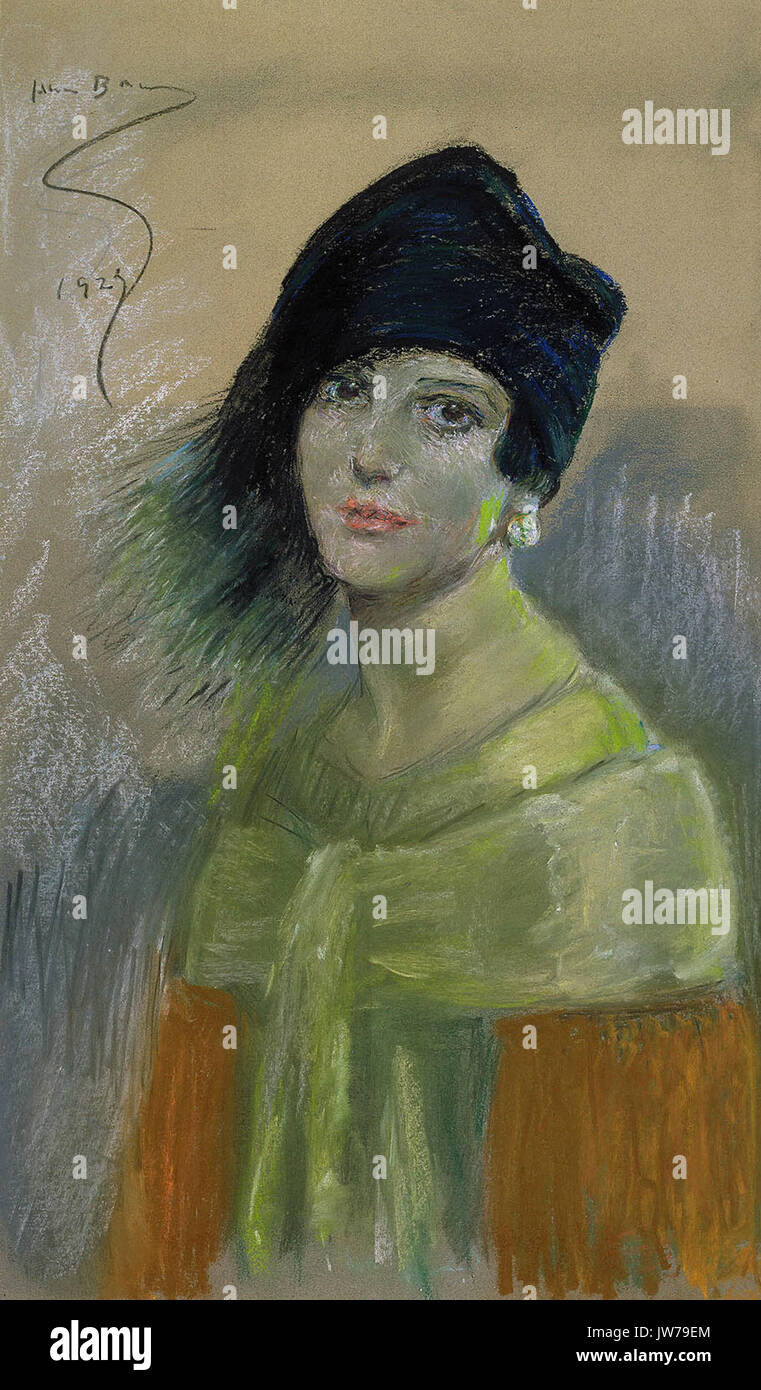 Alice Pike Barney Young Woman in Black Hat 1927 Stock Photo - Alamy