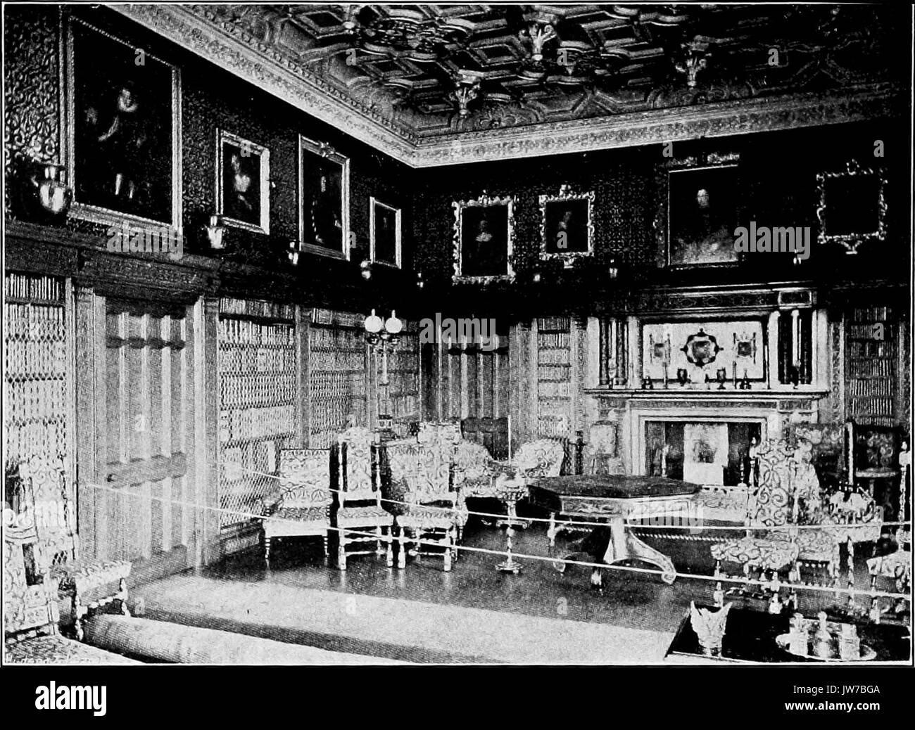 Elizabethan People The Library Stock Photo - Alamy