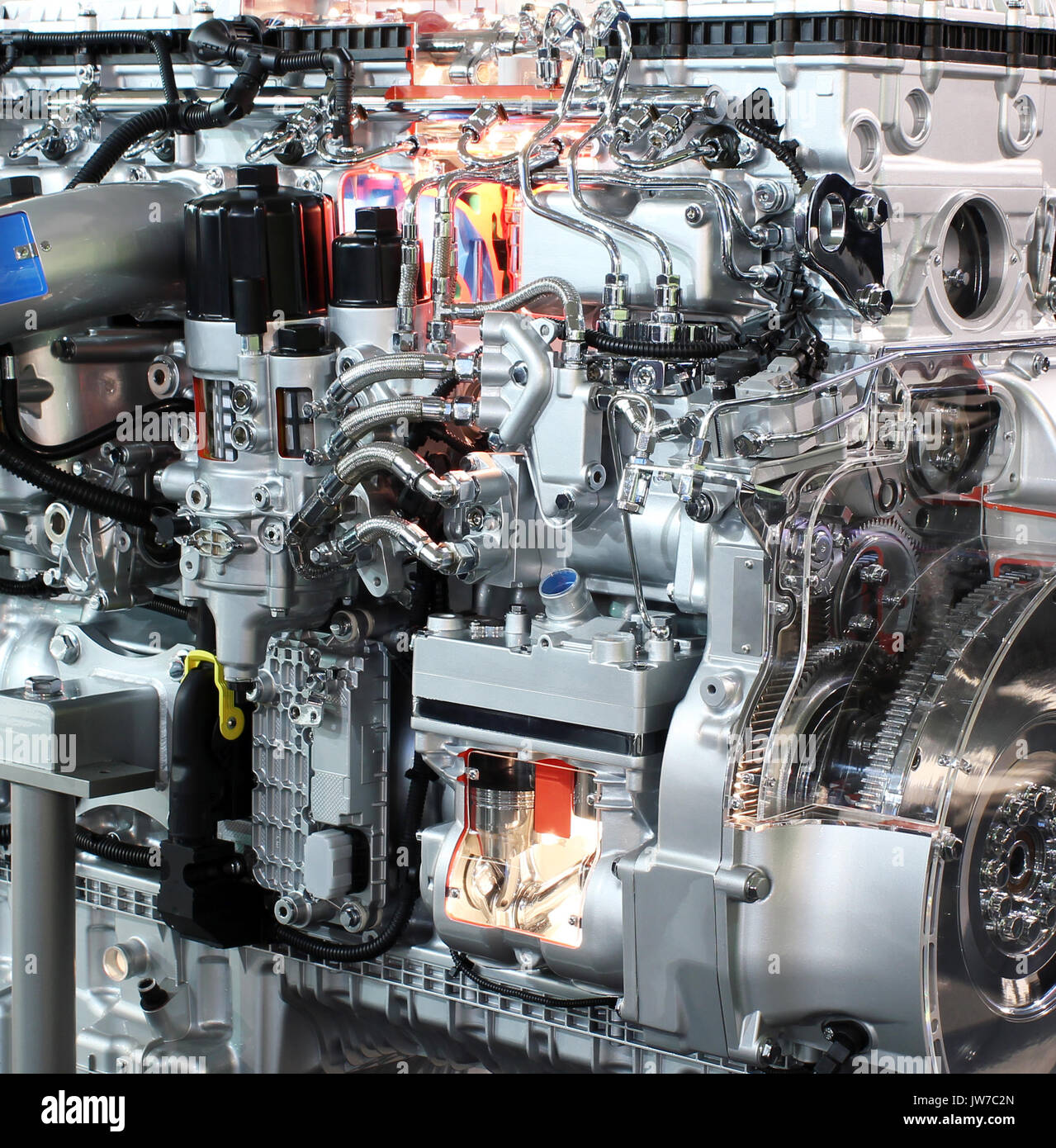 heavy truck engine detail transport Stock Photo - Alamy