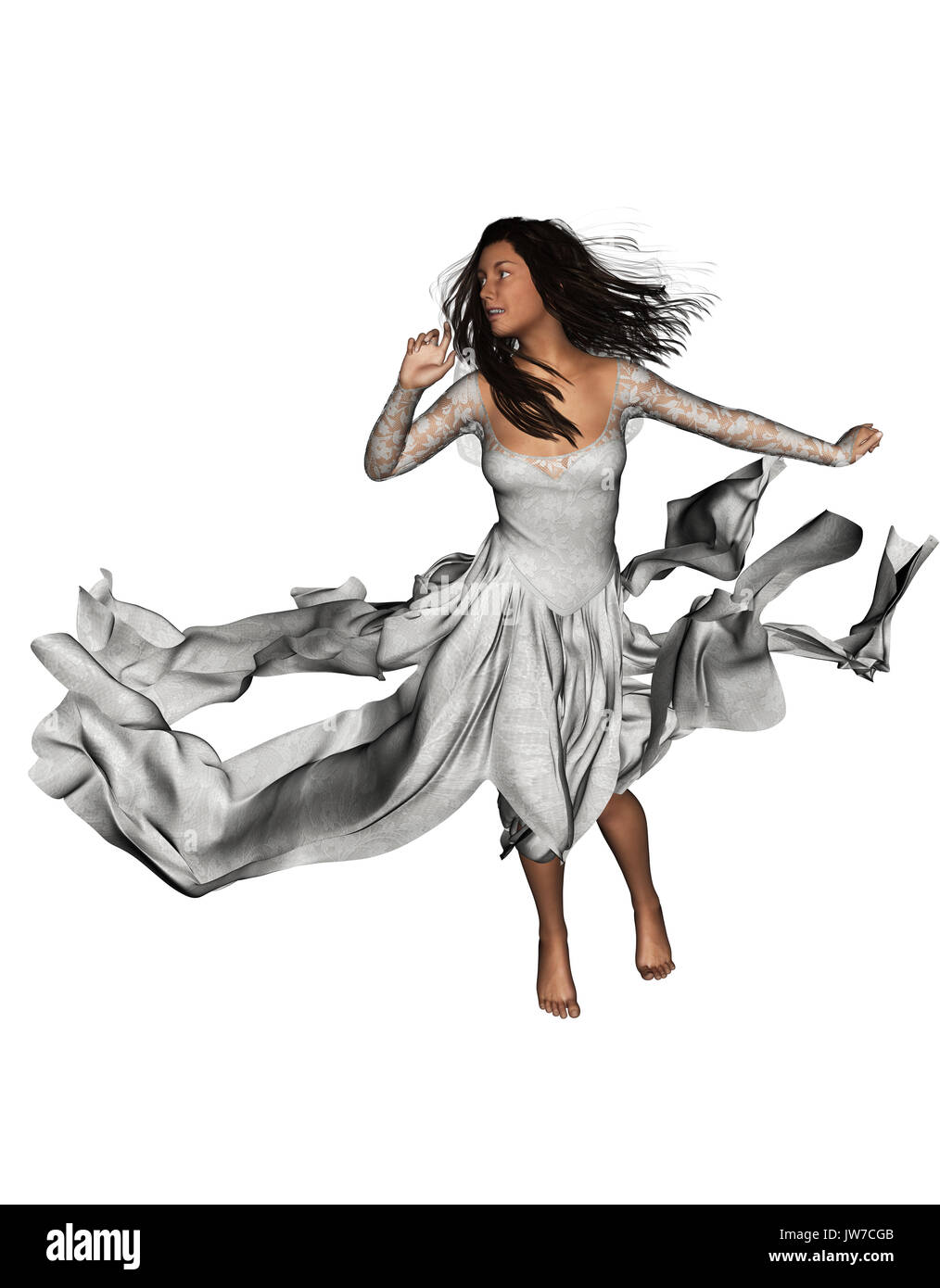 3d rendering of Ghost bride posing for halloween concept background ...