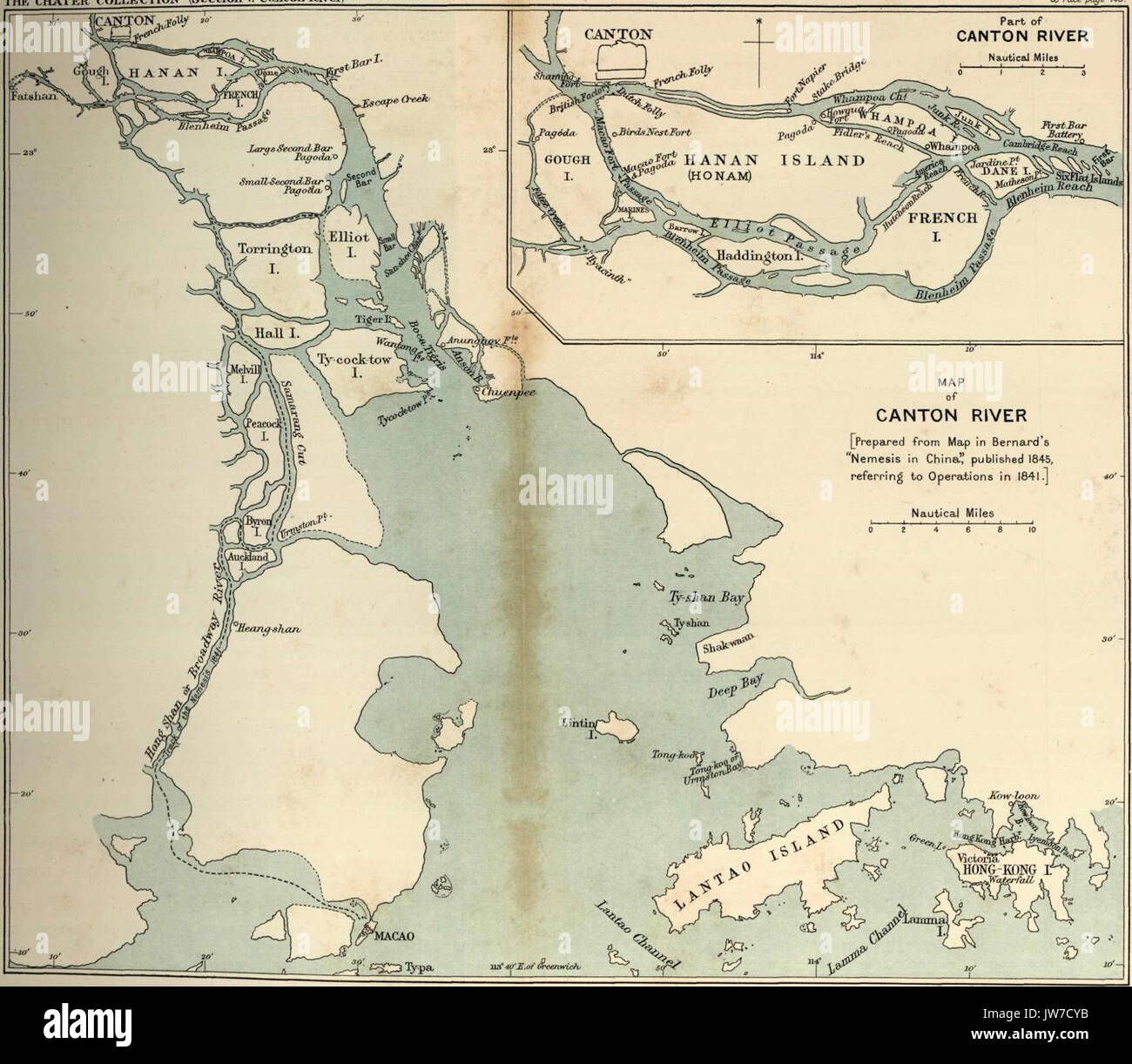 Map of Canton River Stock Photo - Alamy