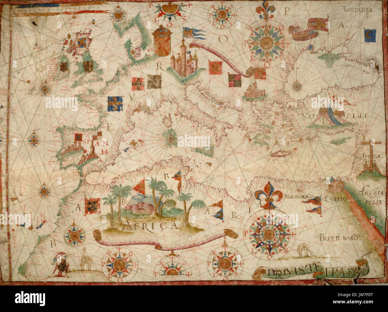 Nautical Chart of the Mediterranean Sea Stock Photo - Alamy