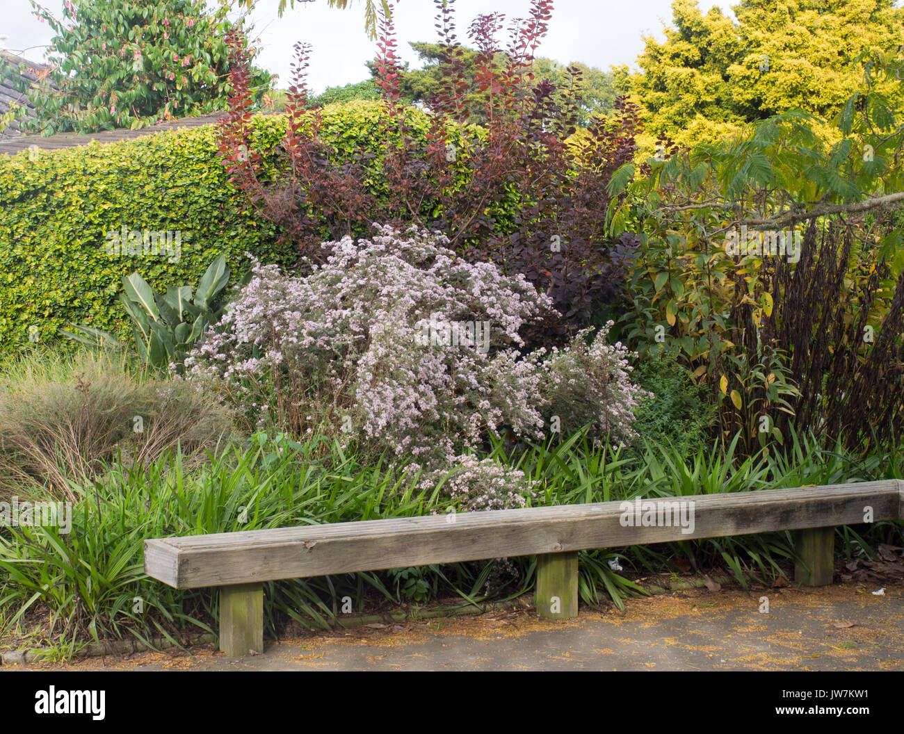 Wooden garden seat hi-res stock photography and images - Alamy