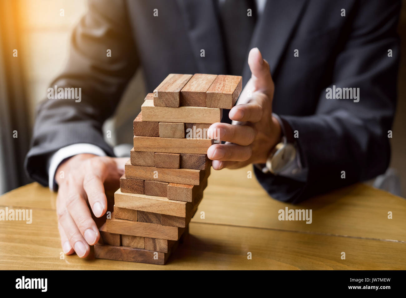 Planning, risk and wealth strategy in business concept, businessman and ...