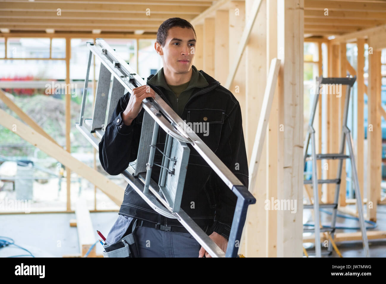 Timber step ladder hi-res stock photography and images - Alamy