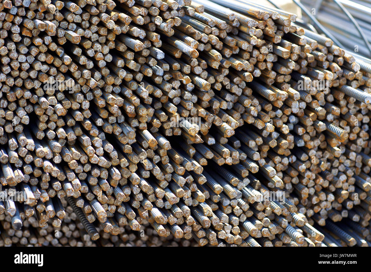 Reinforcing bars with a periodic profile in the packs are stored in the ...