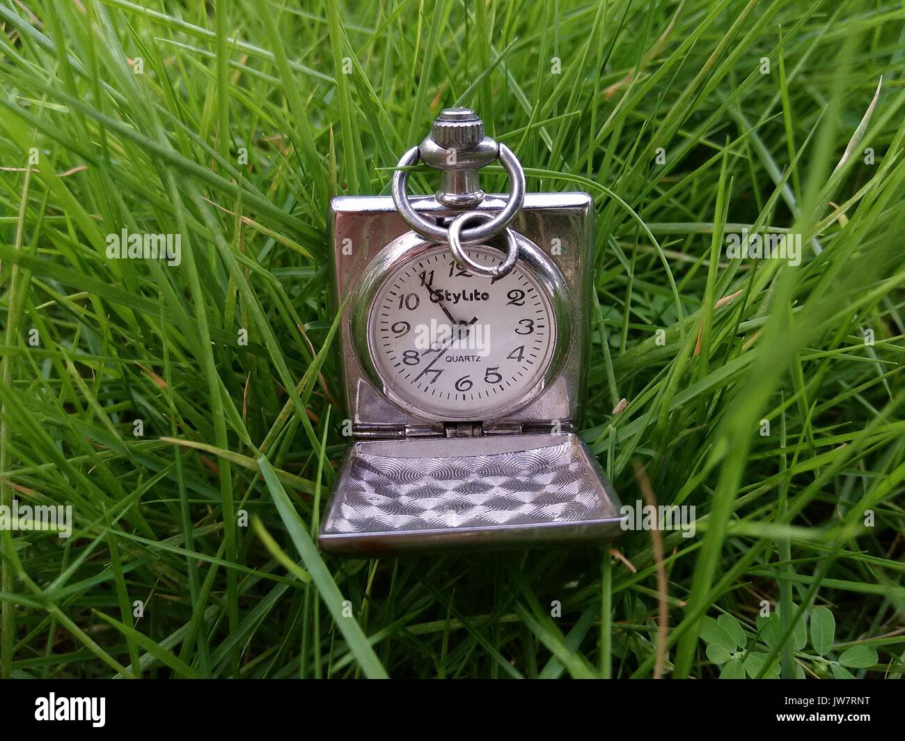 Clock on Korean grass Stock Photo - Alamy