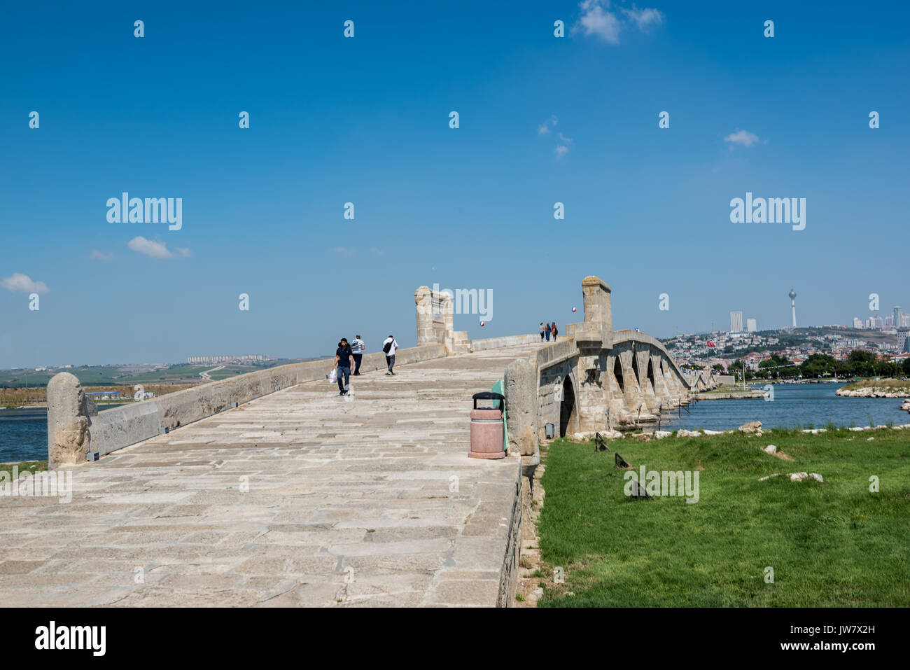View of Kucukcekmece Mimar Sinan(Architect Sinan)Bridge which was built ...
