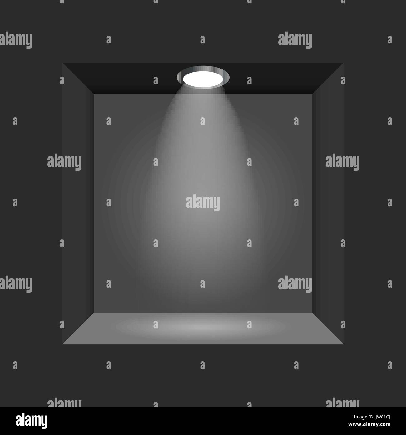 Exhibition Concept, Black Empty Box, Frame with Illumination. Template ...